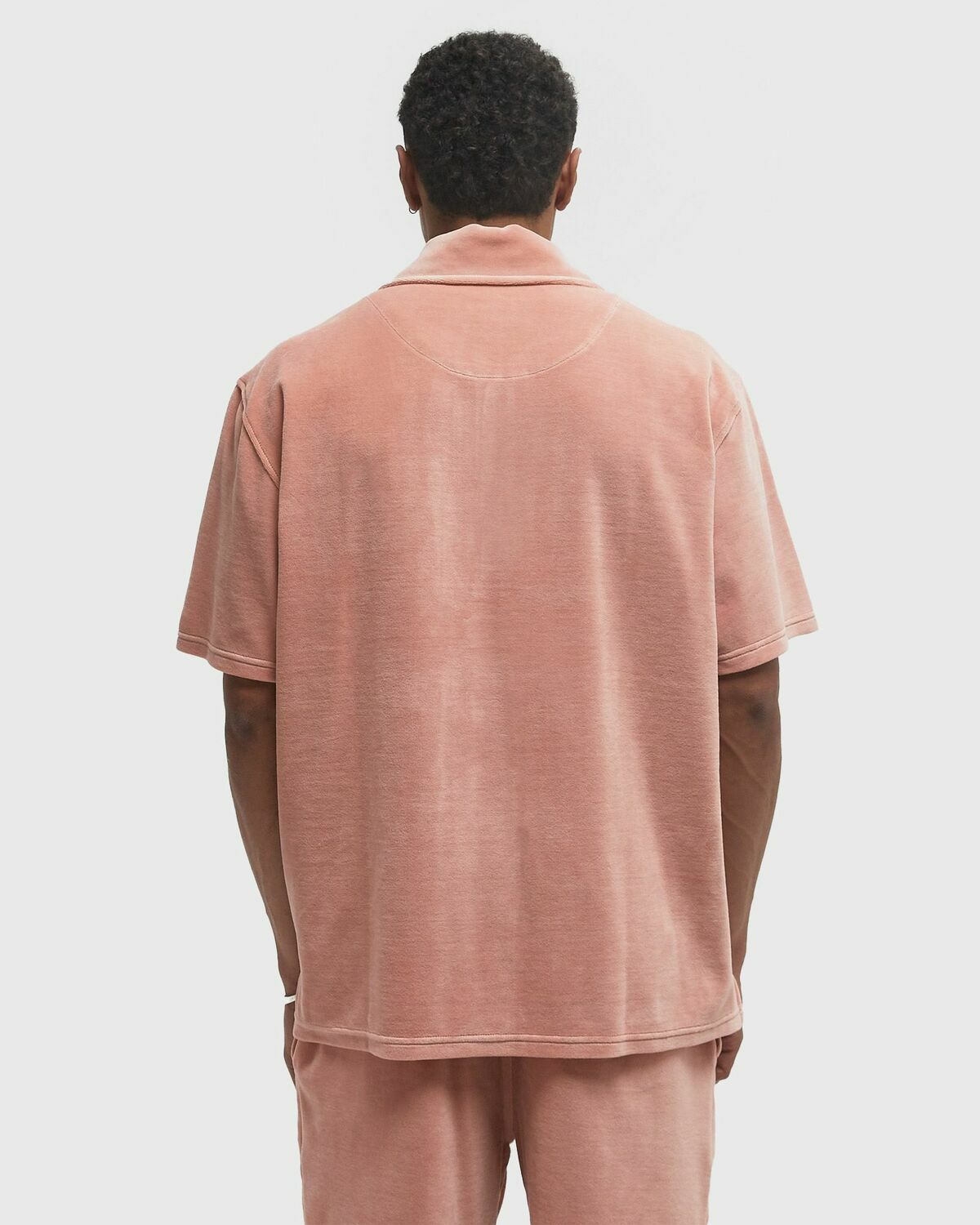 OAS Cameo Girona Velour Shirt pink Mens Shortsleefe OAS