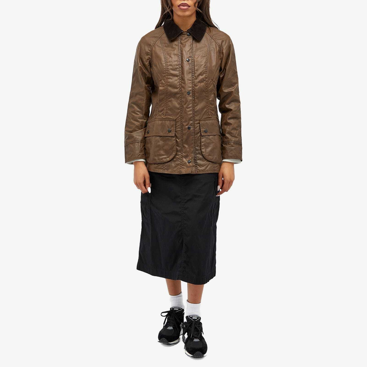 Barbour Women's Beadnell Wax Jacket in Bark Barbour