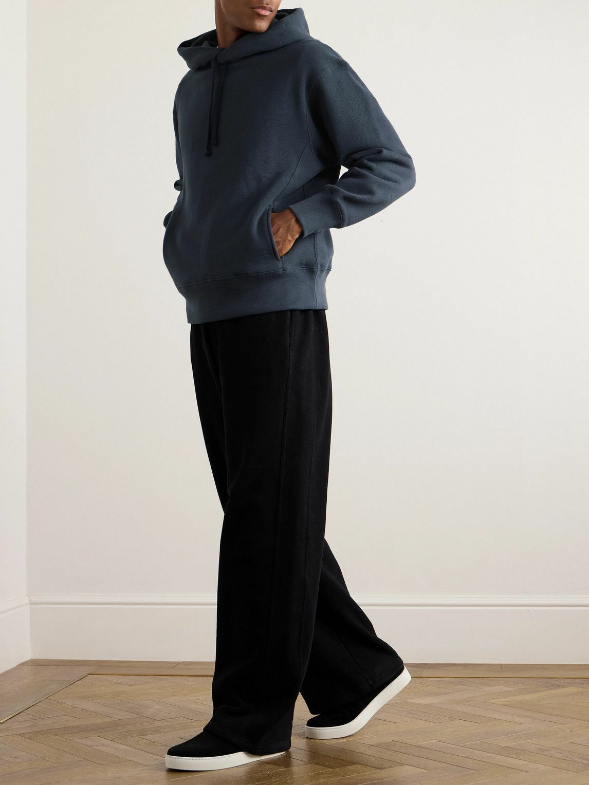 Stòffa - Cotton-Jersey Hoodie - Blue STÒFFA