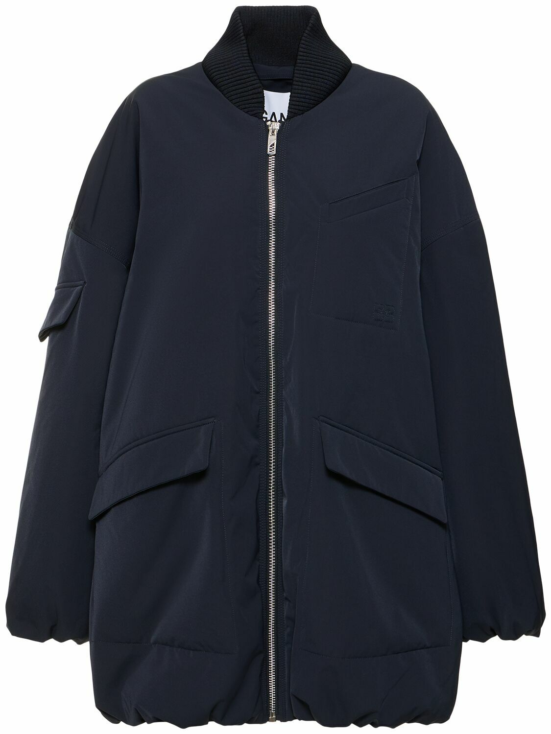 GANNI - Light Twill Oversized Bomber Jacket GANNI