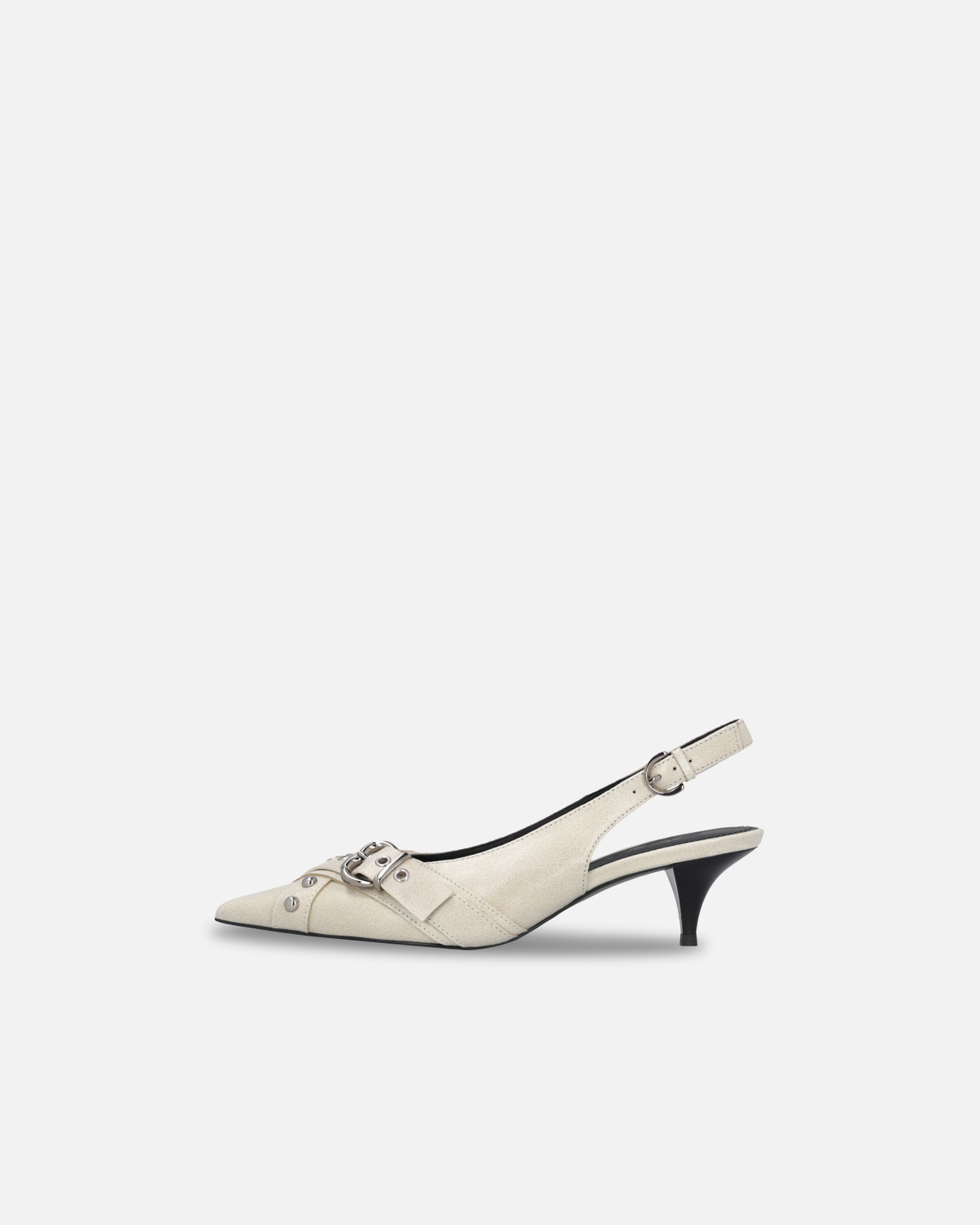 Pinko Heeled Leather Slingbacks With Buckle Egg Pinko