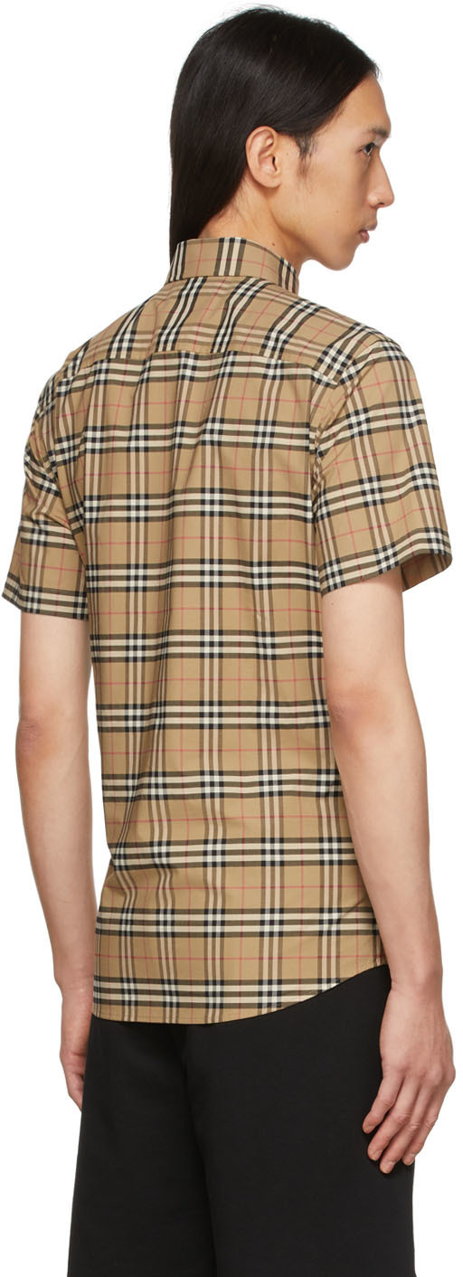 Burberry Beige Small Scale Check Shirt Burberry