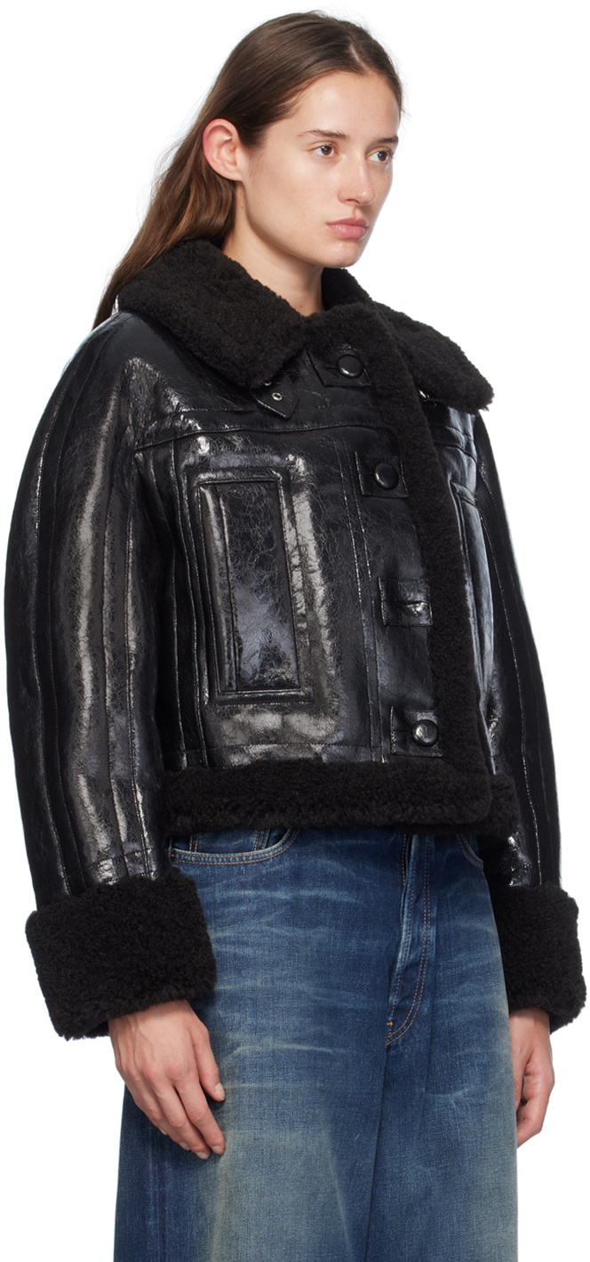 Stand Studio Black Aby Faux-Leather Jacket Stand Studio