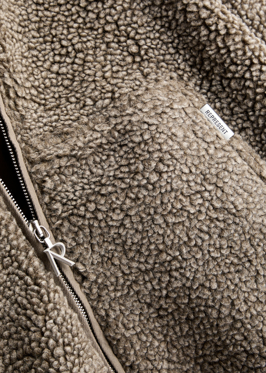 Represent Hooded Fleece Jacket Brown Represent