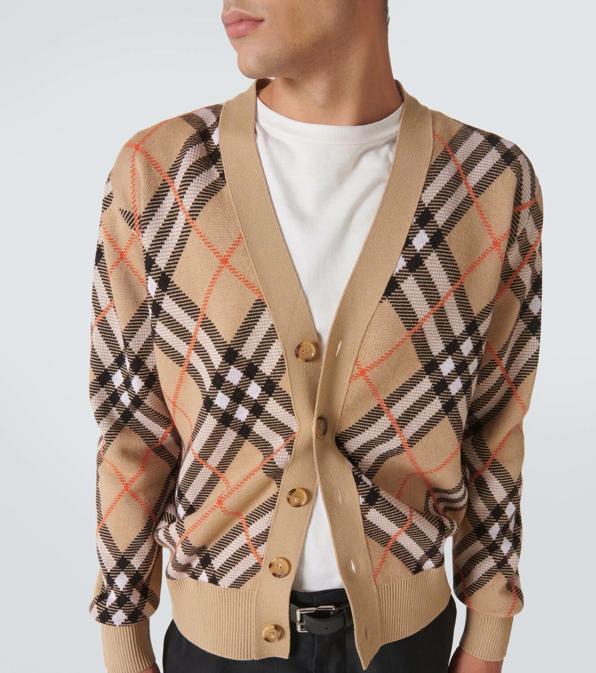 Burberry Burberry Check wool-blend cardigan Burberry