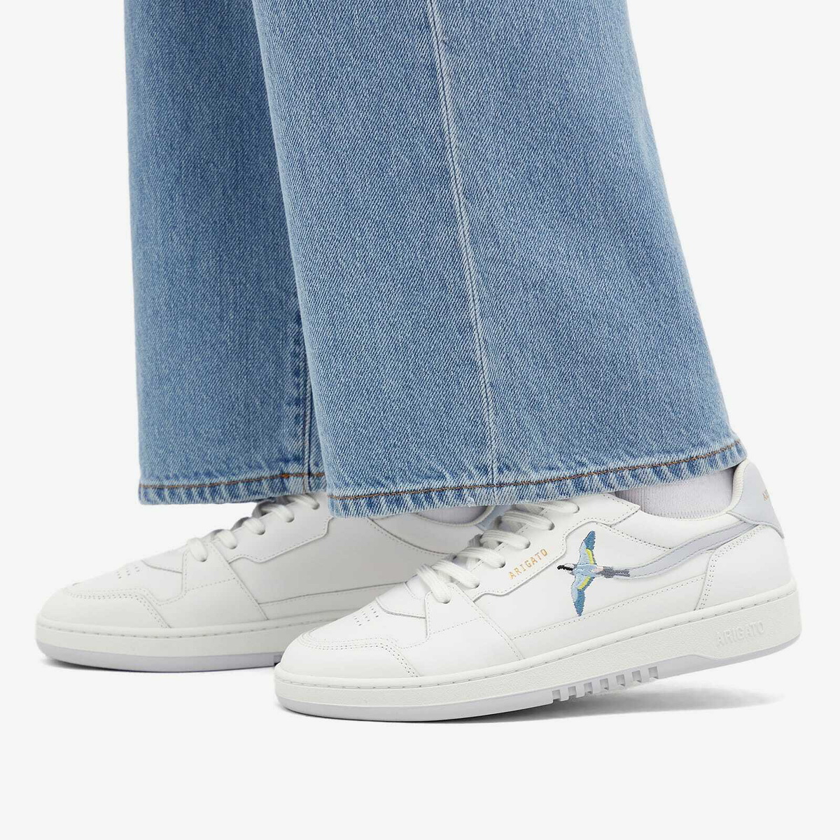 Axel Arigato Women's Dice Lo Bee Bird Sneaker in White/Light Blue Axel ...