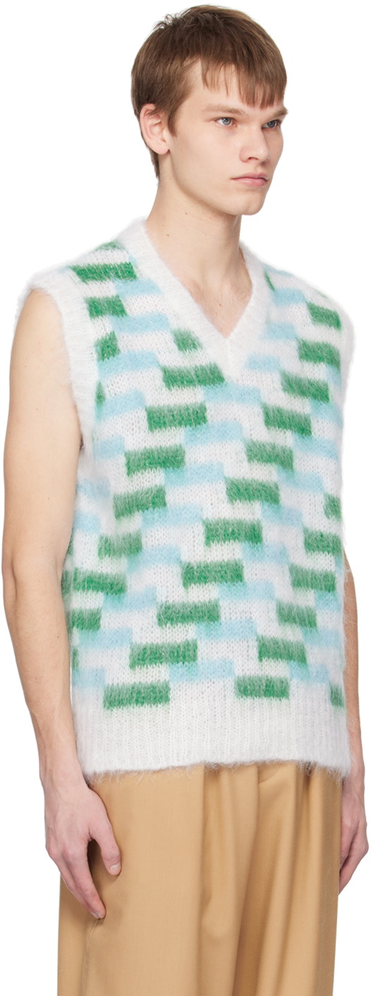 Marni Green & White Check Vest Marni