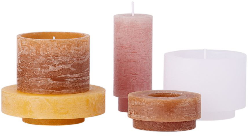 Stan Editions Yellow & Brown Stack 03 Candle Set