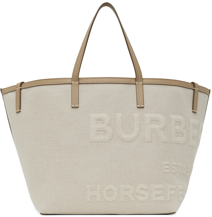 Burberry Off-White Mini Horseferry Beach Tote Burberry