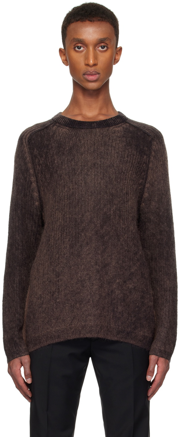 Paul Smith Brown Acid-Wash Print Effect Wool-Mohair Sweater Paul Smith