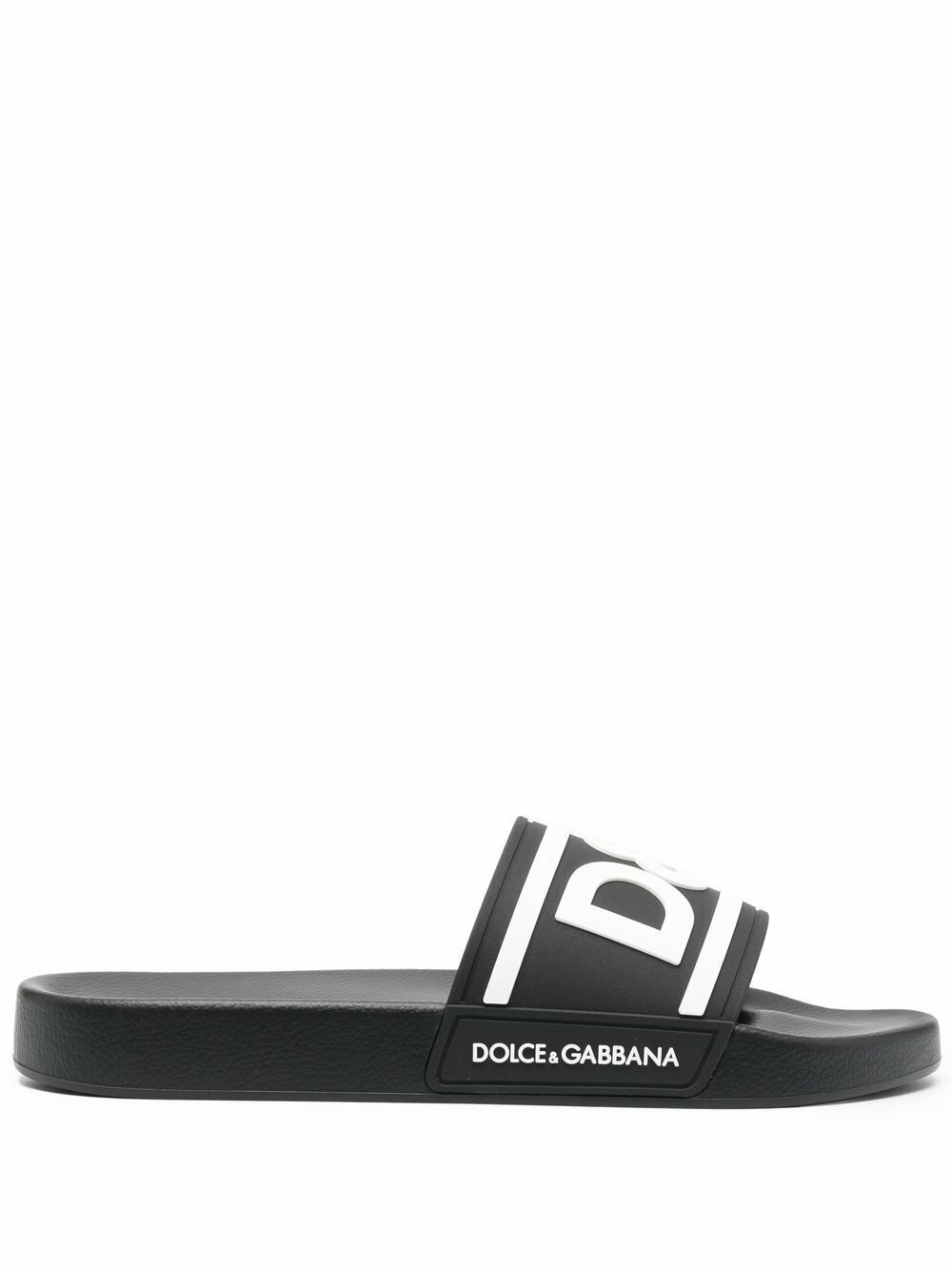 Dolce & Gabbana Black Logo Rubber Slides Dolce & Gabbana