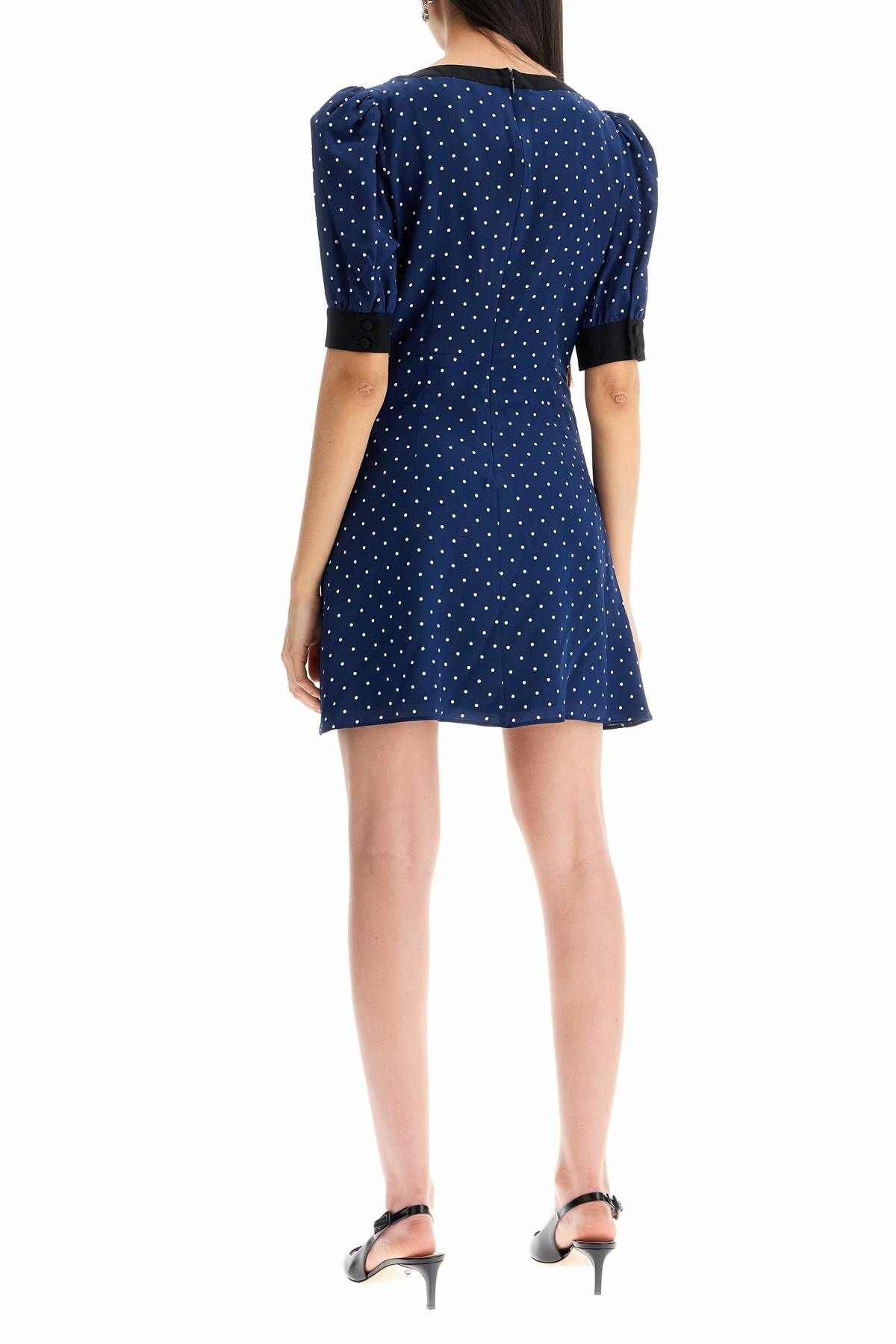 ALESSANDRA RICH 'silk polka dot mini dress Blue Alessandra Rich