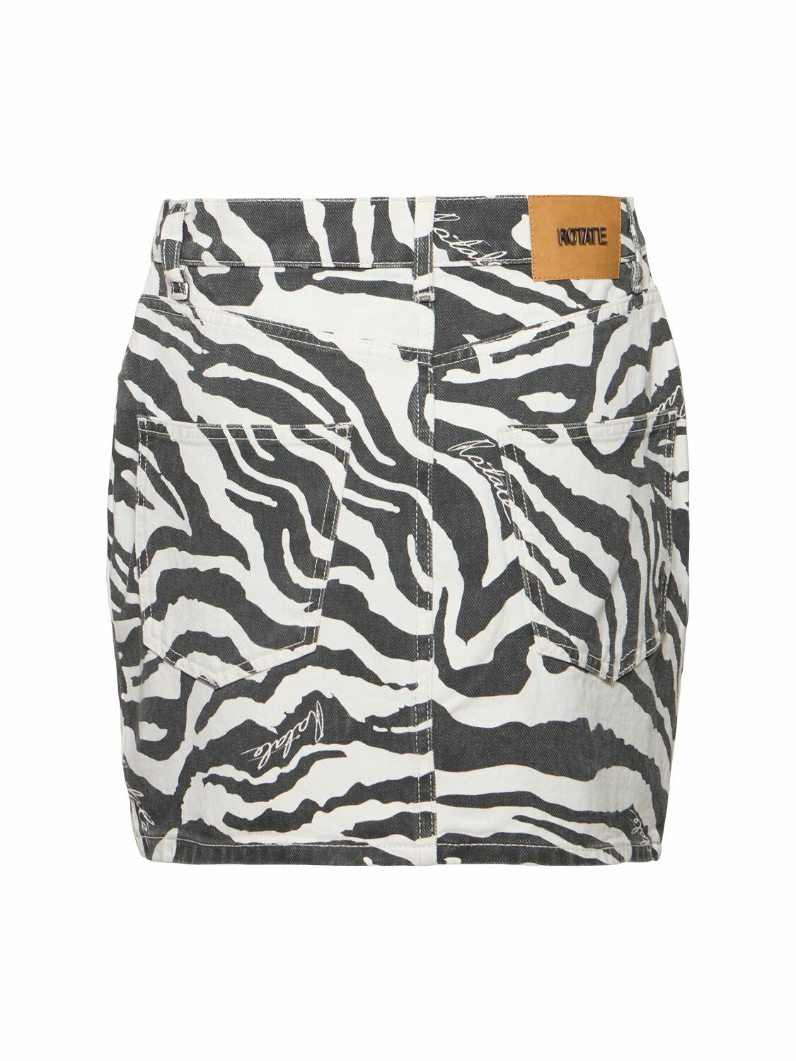 ROTATE Nela Zebra Print Denim Mini Skirt ROTATE Birger Christensen