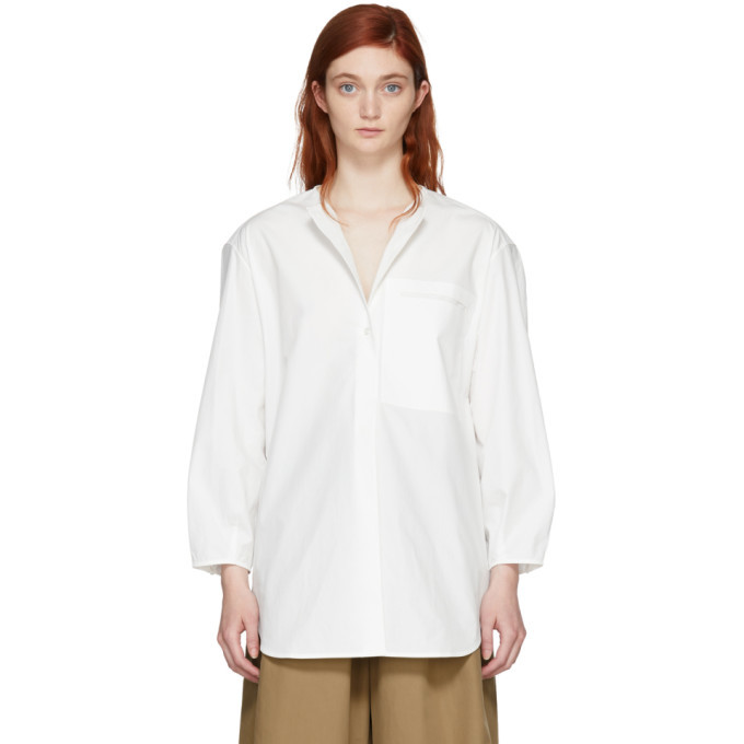 Studio Nicholson White Oversized Double-Split Shirt Studio Nicholson