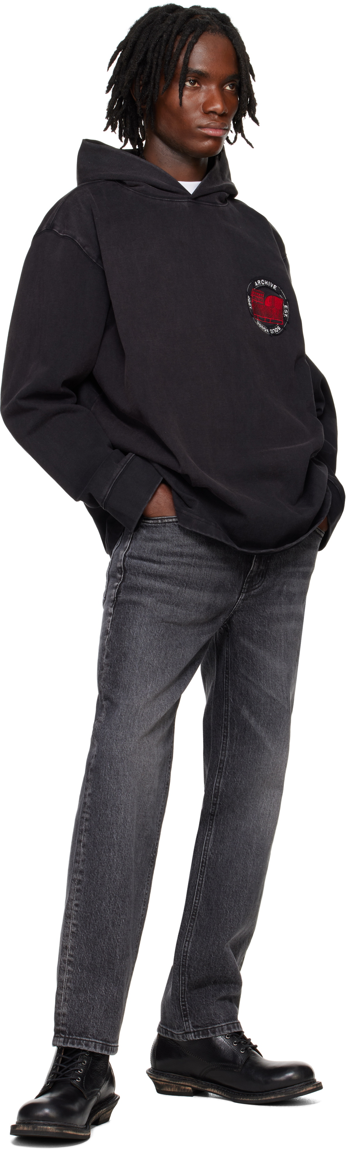 Solid Homme Gray Solid House Logo Hoodie Solid Homme