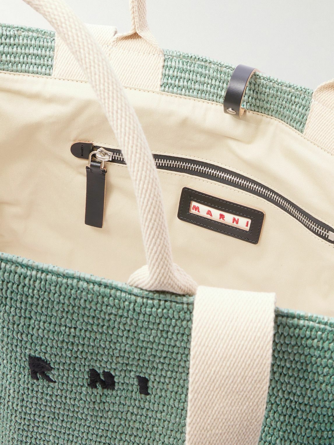 Marni - Logo-Embroidered Woven Raffia Tote Bag Marni