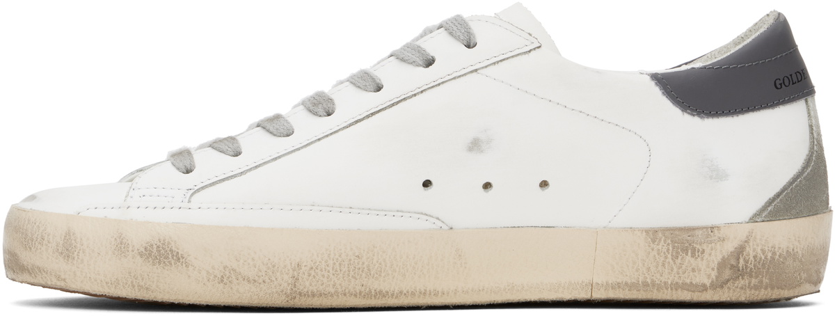 Golden Goose White & Gray Super-Star Classic Sneakers Golden Goose ...