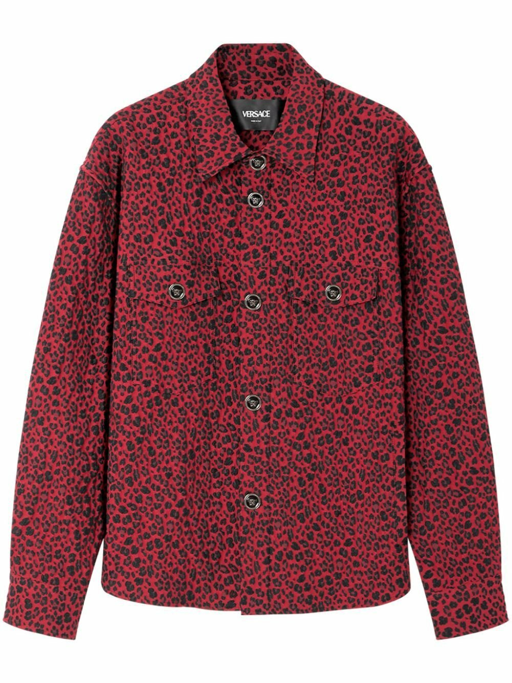 Versace Leopard-Print Shirt Jacket Versace