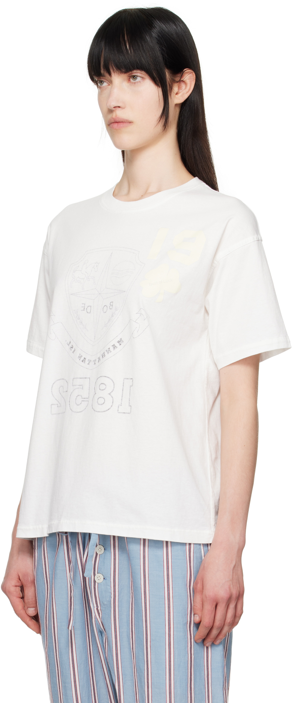 Bode White Crest Reversible T-shirt Bode