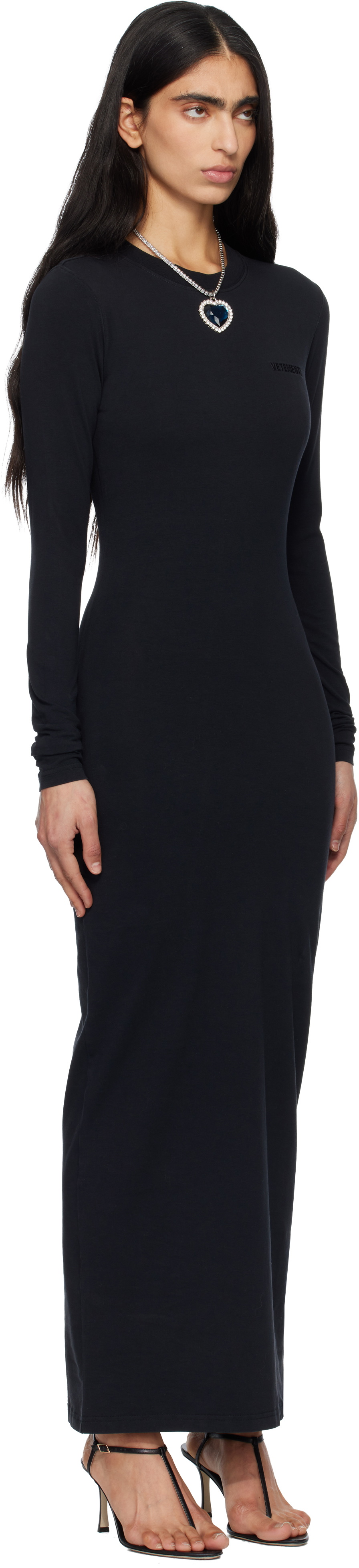 VETEMENTS Black Ribbed Maxi Dress Vetements