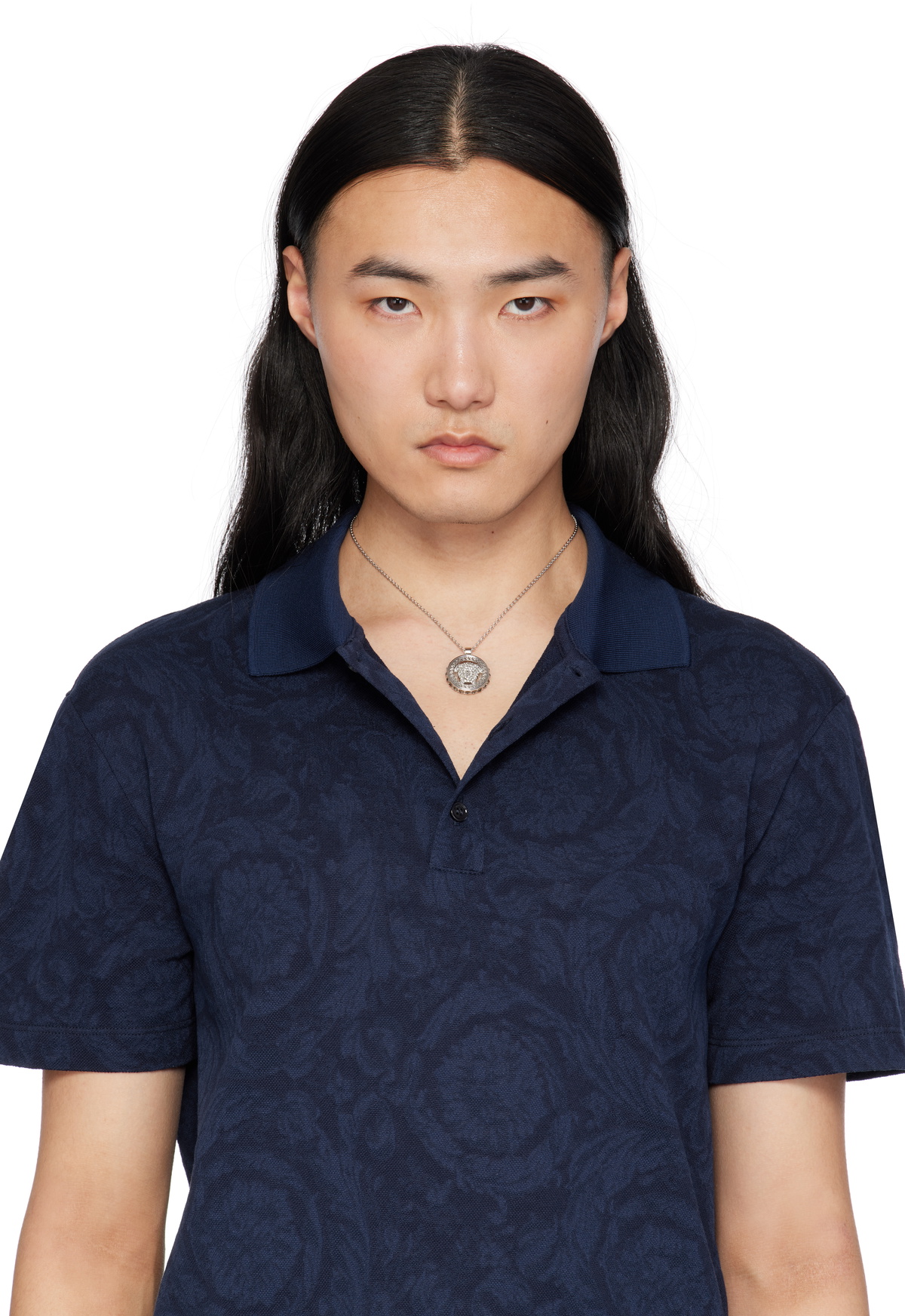 Versace Silver Crystal Medusa '95 Necklace Versace