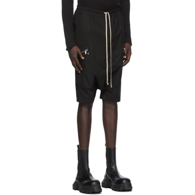 Rick Owens Black Drawstring Performa Shorts Rick Owens