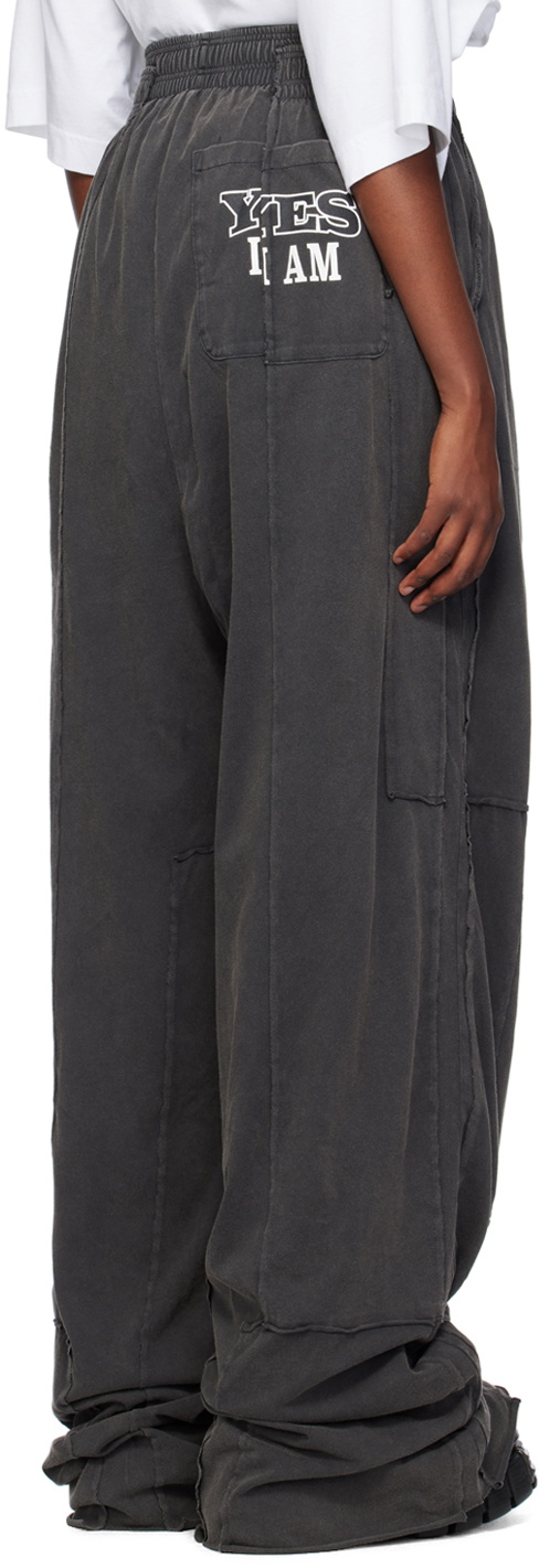 VETEMENTS Black Deconstructed 'Fan' Lounge Pants Vetements