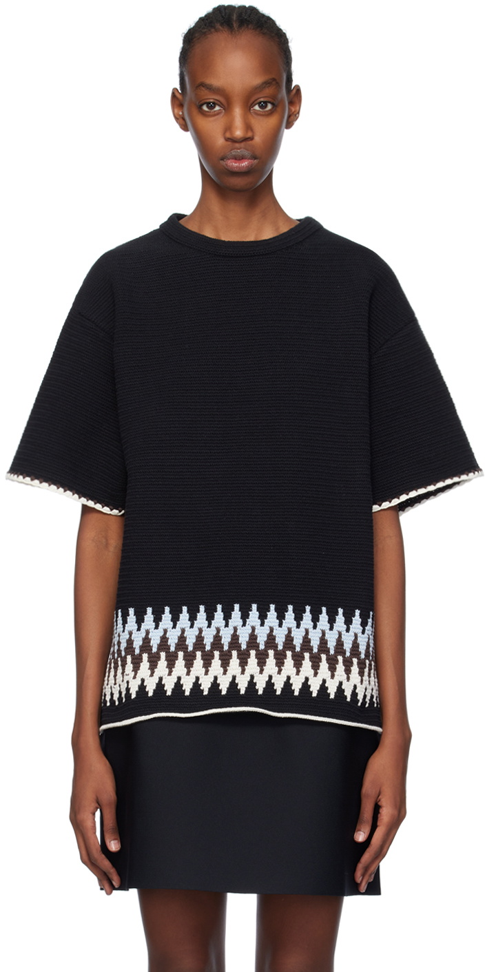 Jil Sander Black Zig-Zag T-Shirt Jil Sander