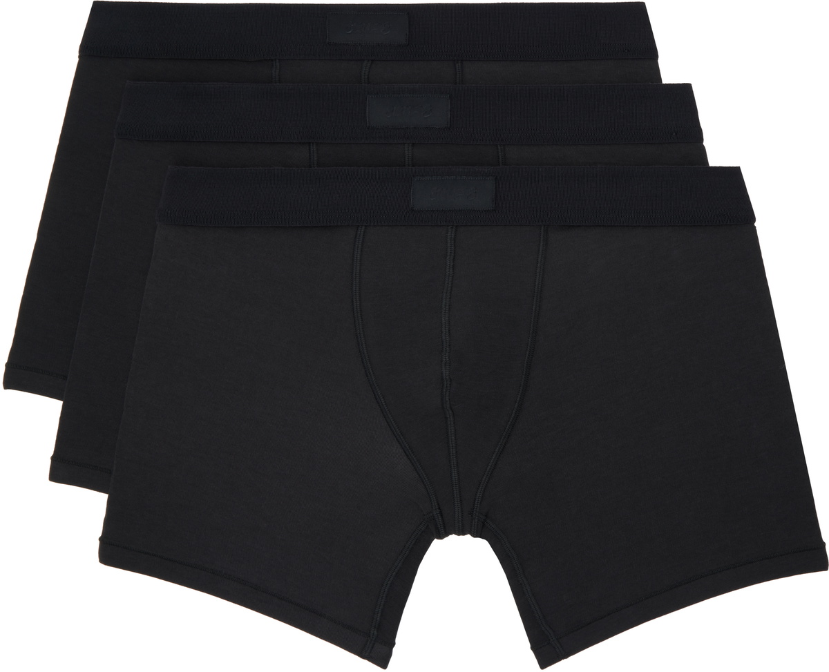 SKIMS Three-Pack Black SKIMS Cotton 5 Boxer Briefs SKIMS
