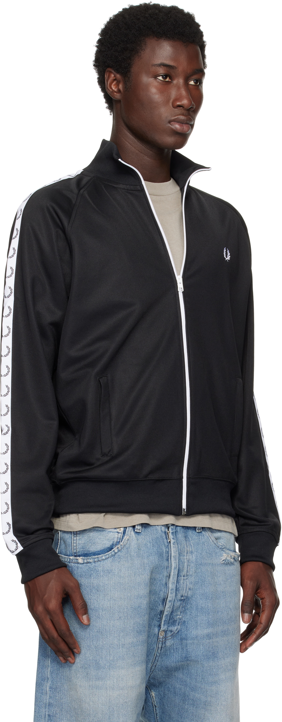 Fred Perry Black Taped Track Jacket Fred Perry