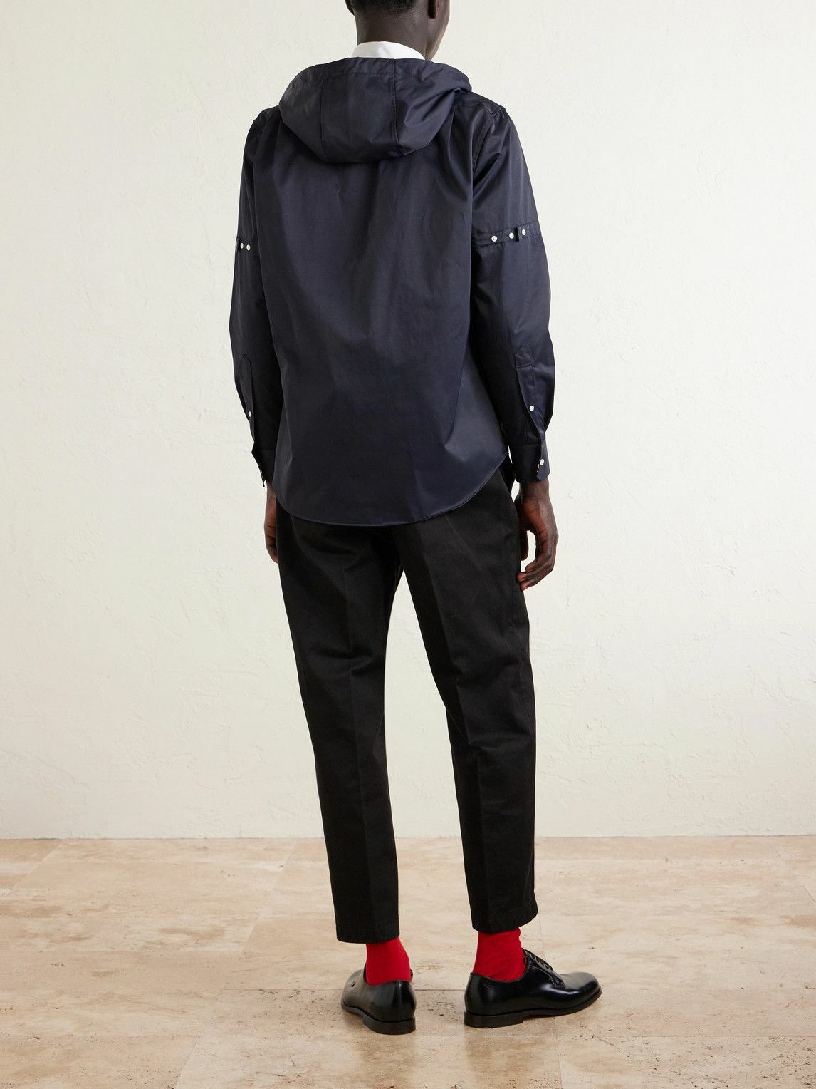 Thom Browne - Logo-Appliquéd Shell Hooded Jacket - Blue Thom Browne