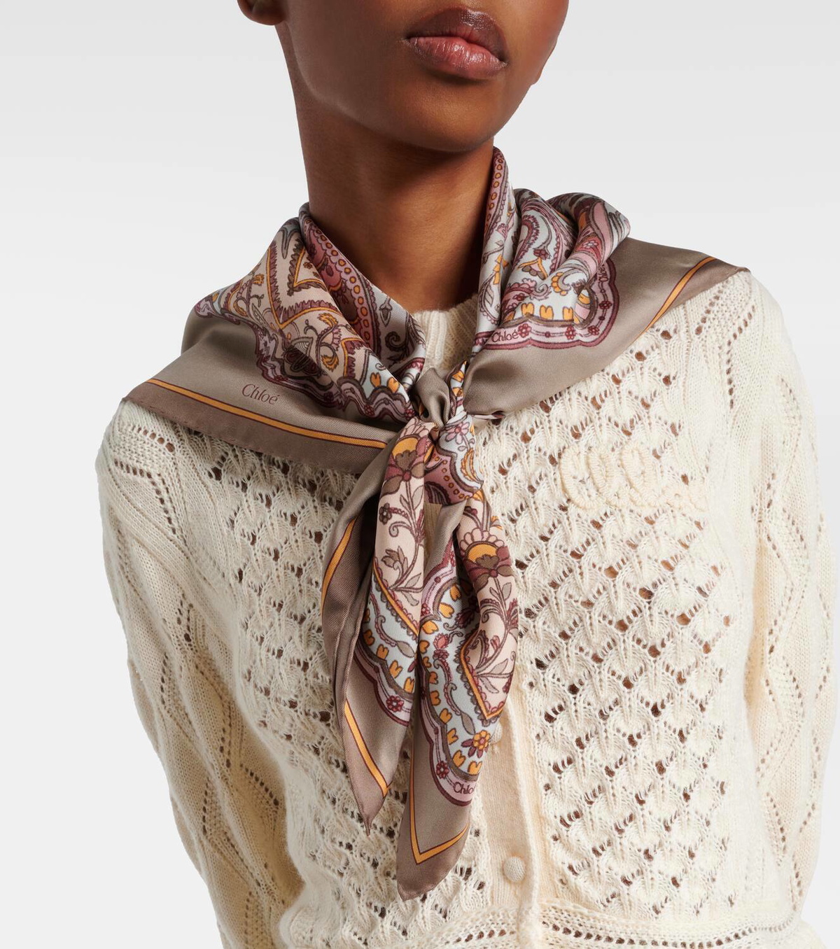 Chloé Paisley silk twill scarf Chloe