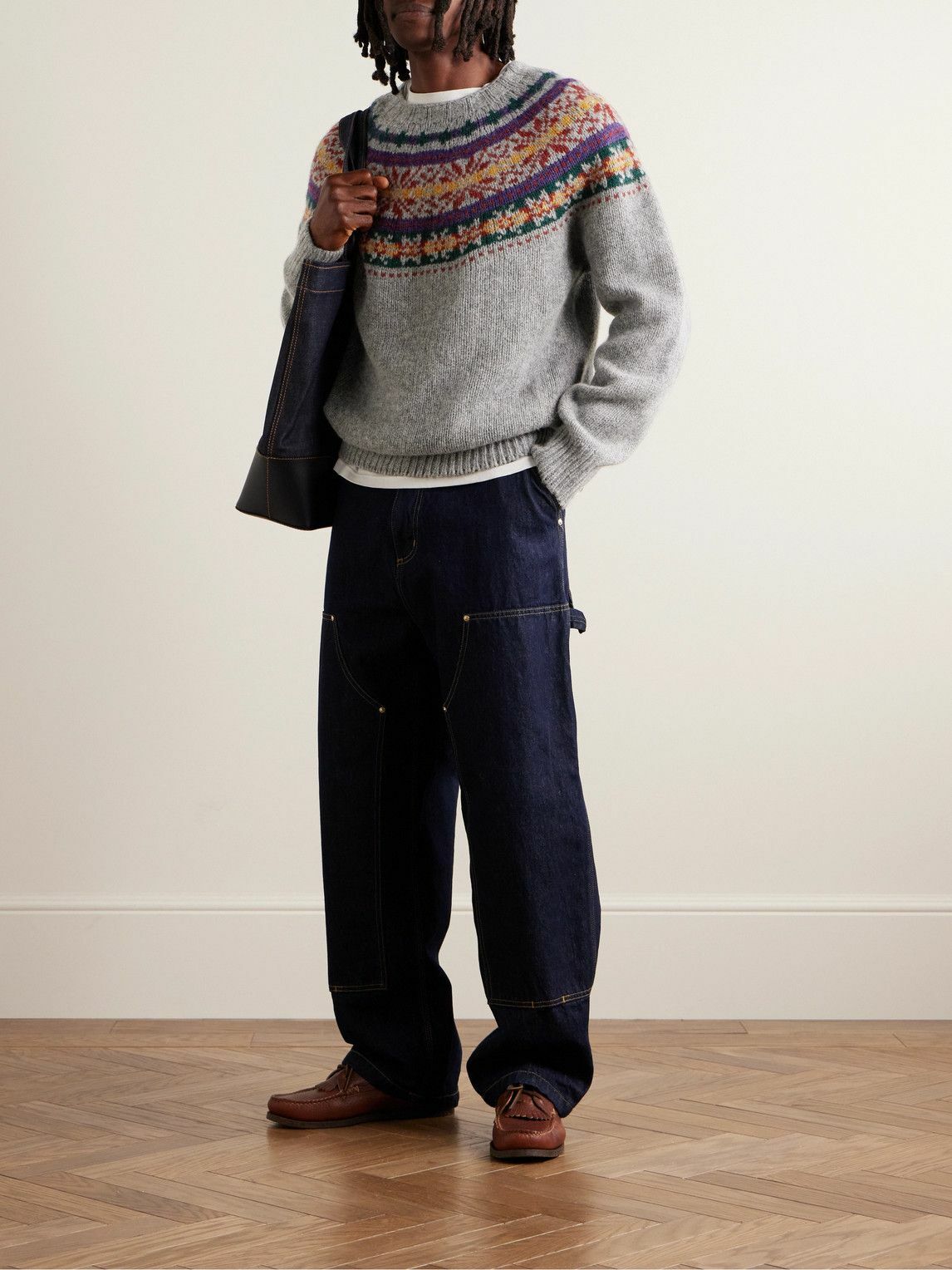 Howlin' - Fragments of Light Fair Isle Wool Sweater - Gray Howlin' by ...