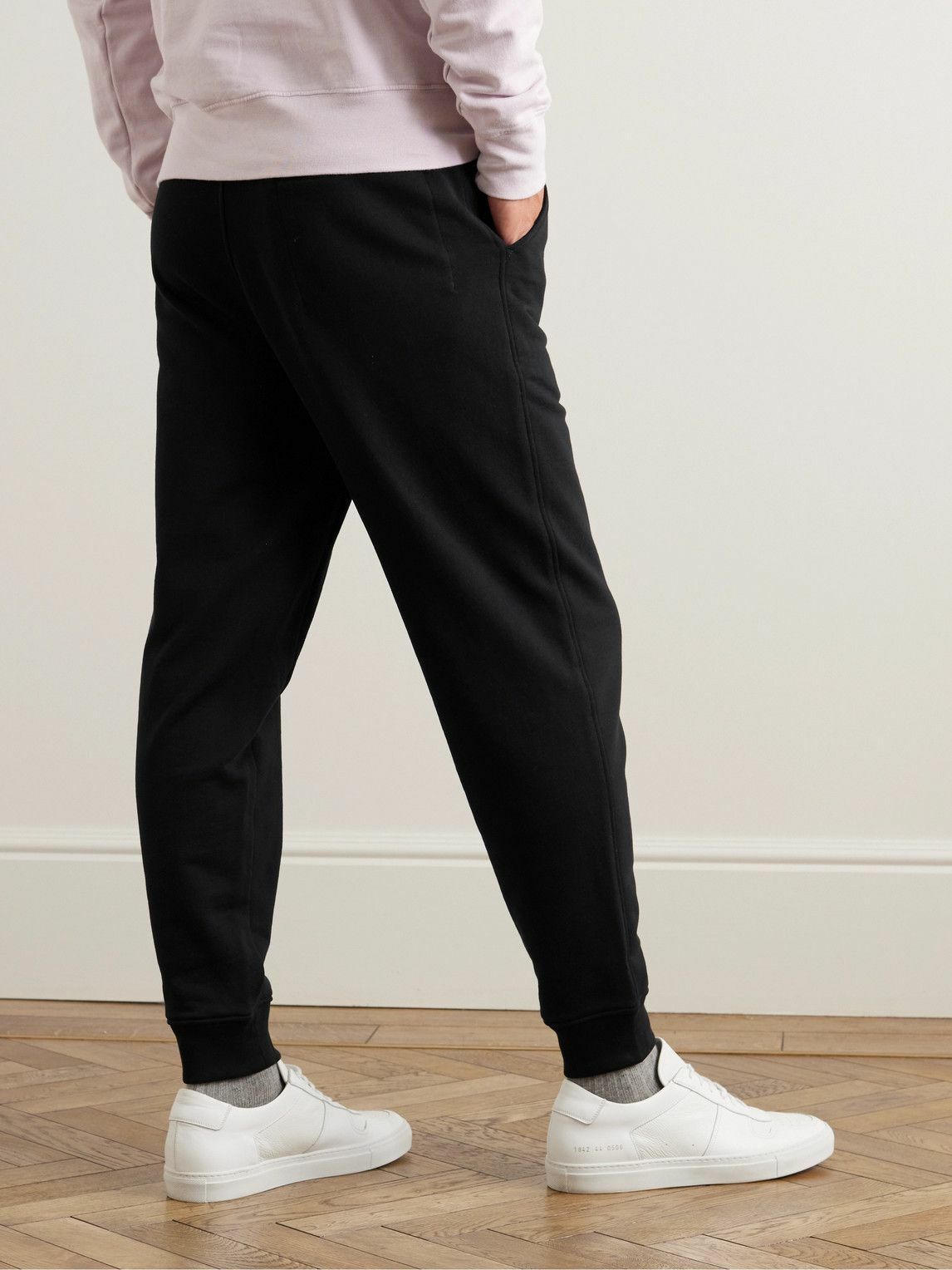 Håndværk - Tapered Loopback Pima Cotton-Jersey Sweatpants - Black Handvaerk