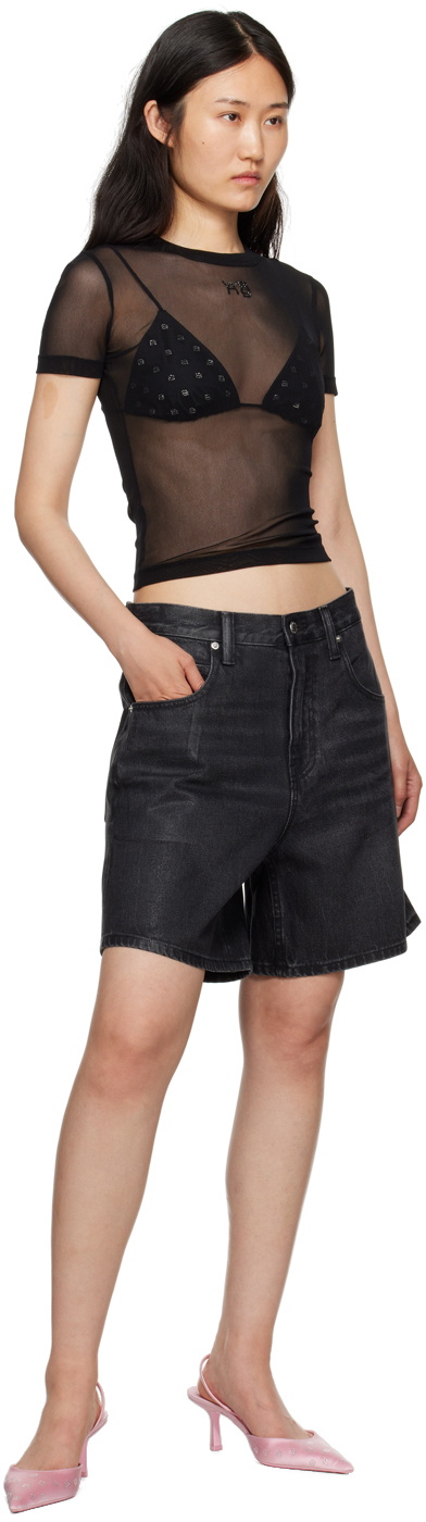 alexanderwang.t Black Semi-Sheer T-Shirt alexanderwang.t