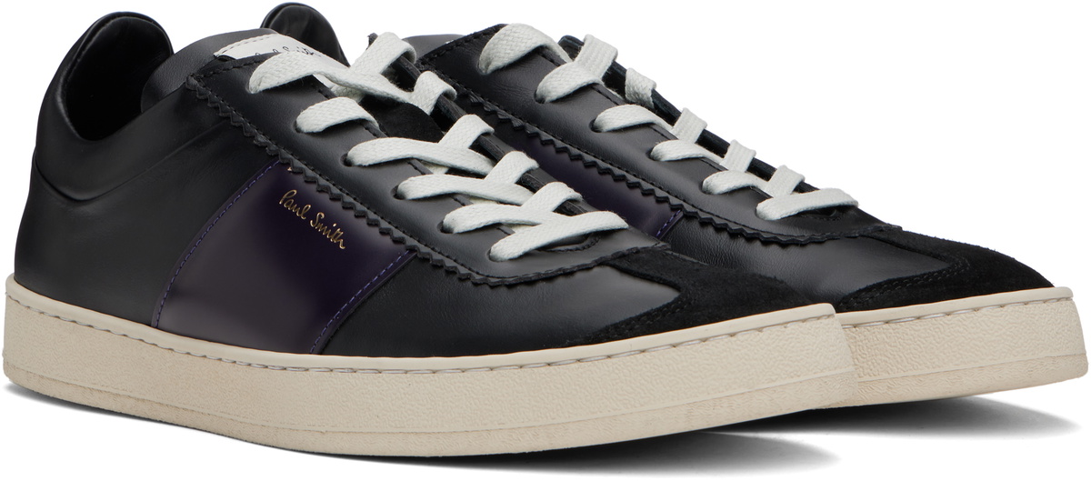 Paul Smith Black & Purple Leather Foley Sneakers Paul Smith