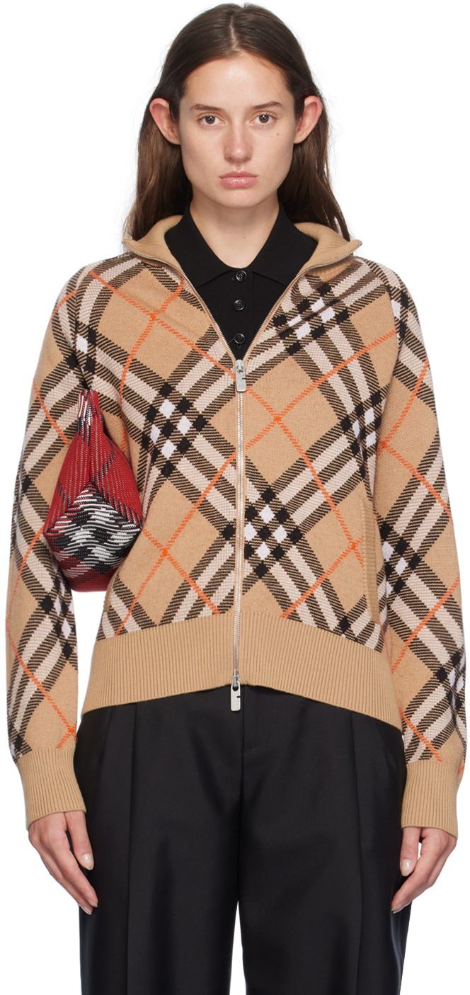 Burberry Beige Check Sweater Burberry