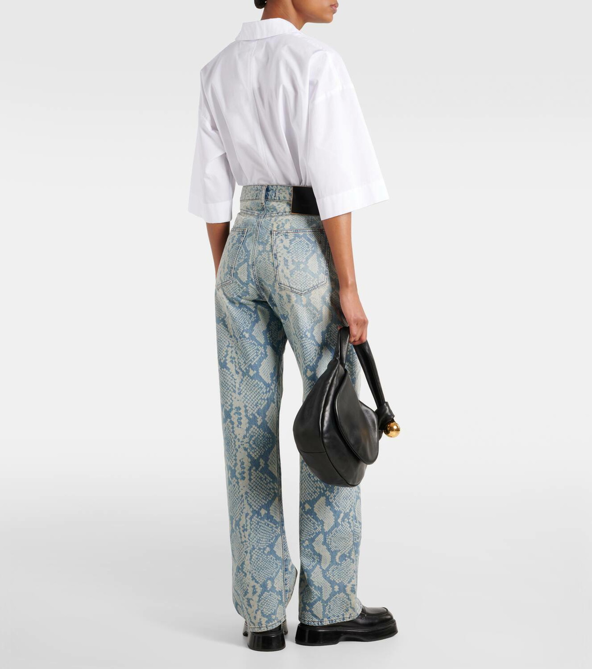 Sportmax Diego snake-print wide-leg jeans Sportmax