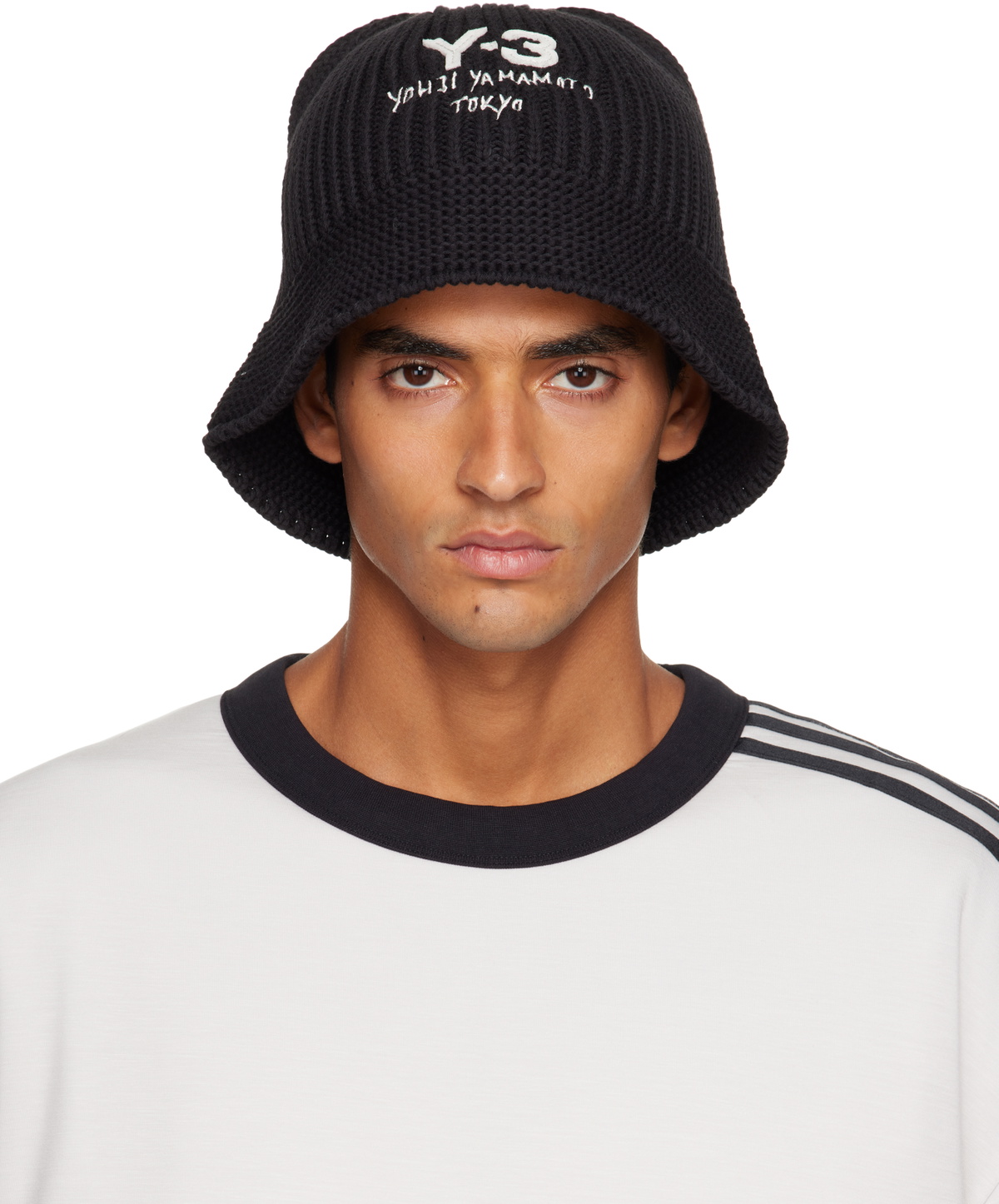 Y-3 Black Heritage Knit Bucket Hat Y-3