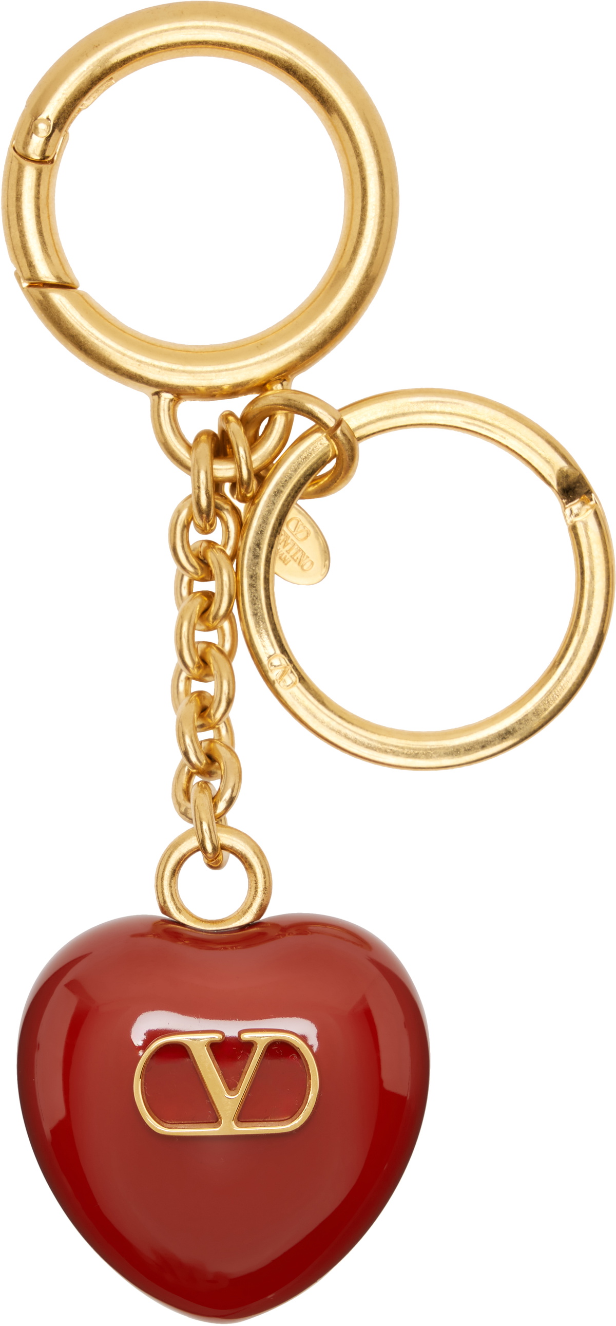 Valentino Garavani Gold Coeur Royal Bag Charm Keychain Valentino Garavani