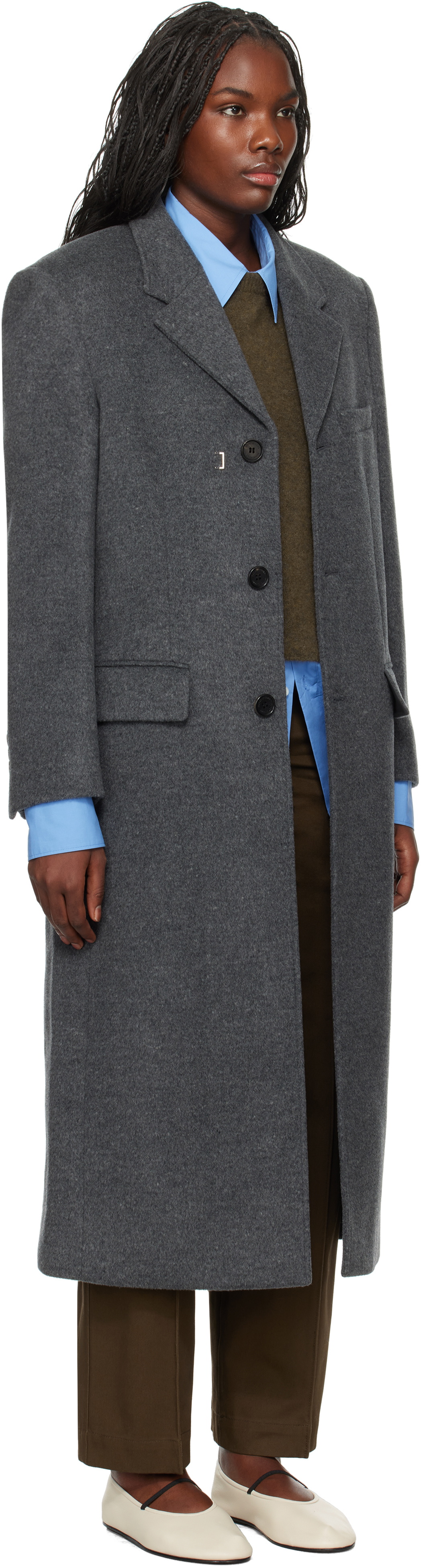 Dunst Gray 3 Button Coat Dunst