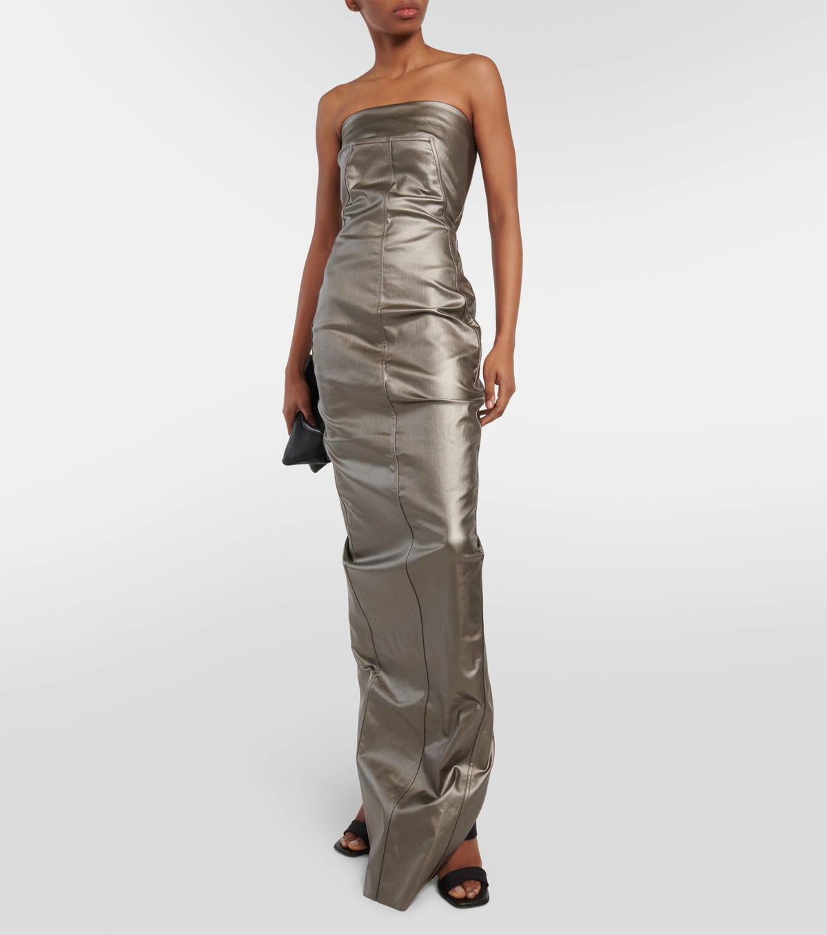 Rick Owens Lido corset coated denim gown Rick Owens