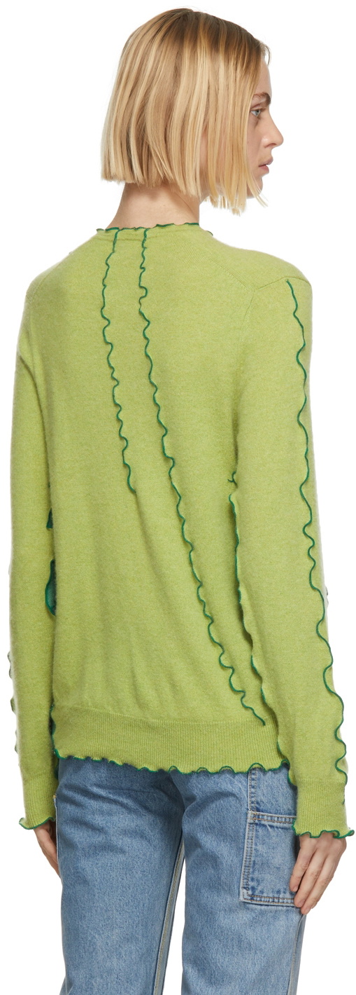 Sherris Green Wool & Cashmere Ruffle Sade Sweater Sherris