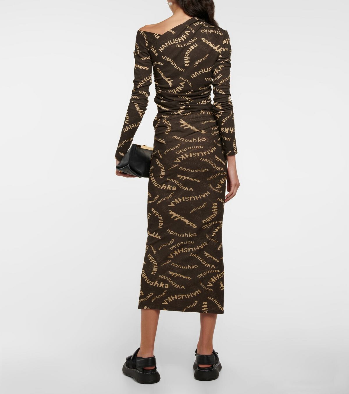 Nanushka - Taina logo mesh midi skirt Nanushka