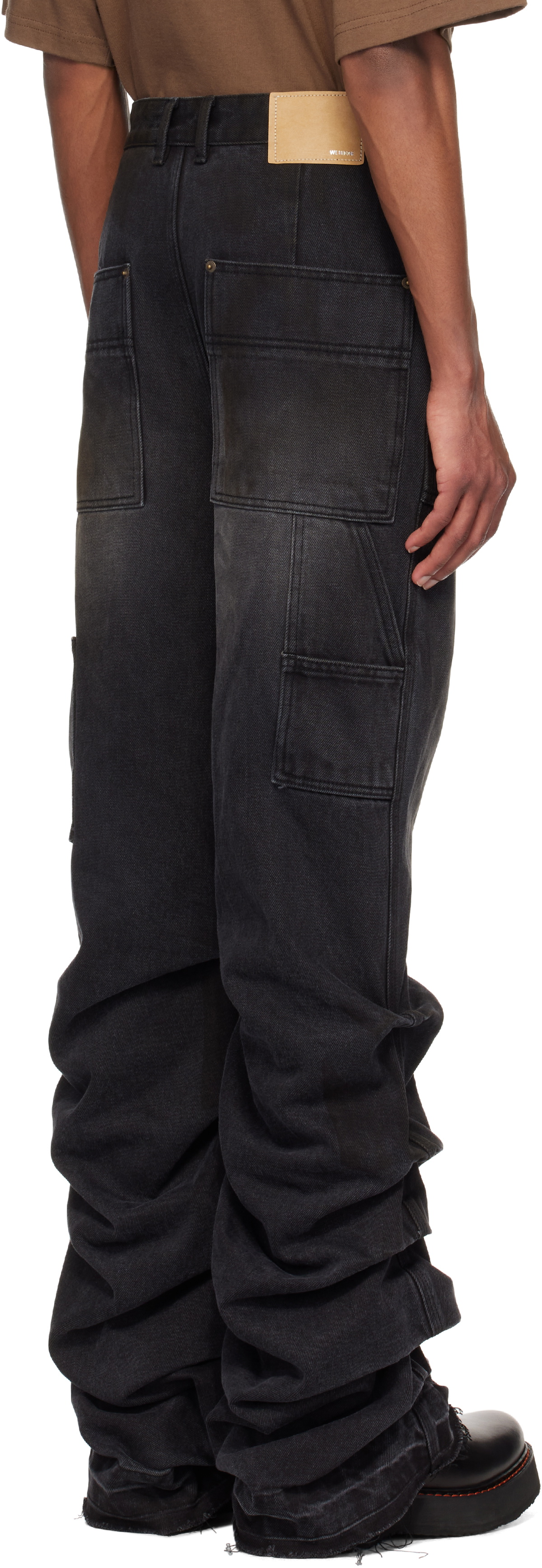 We11done Black Wrinkled Jeans We11done