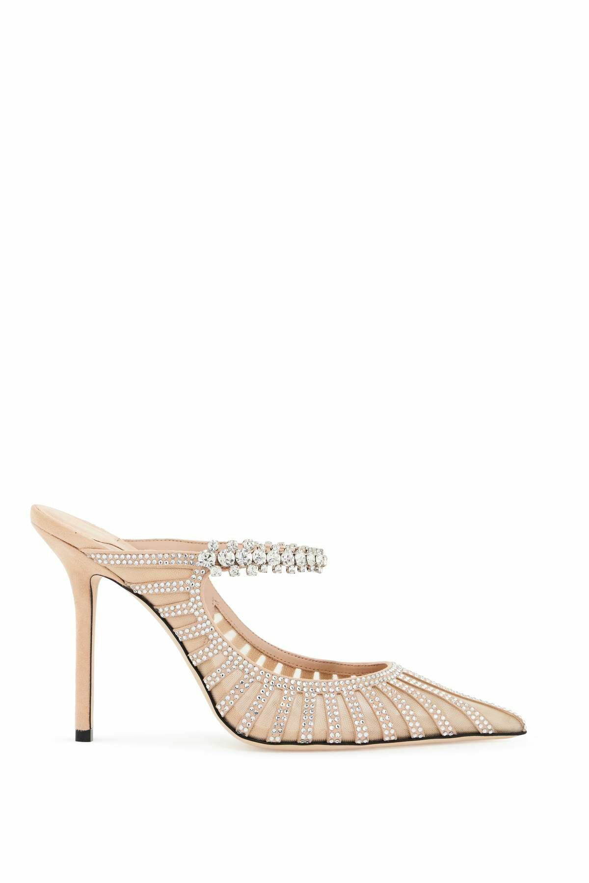 JIMMY CHOO crystal embellished bing 100 mules Pink Jimmy Choo