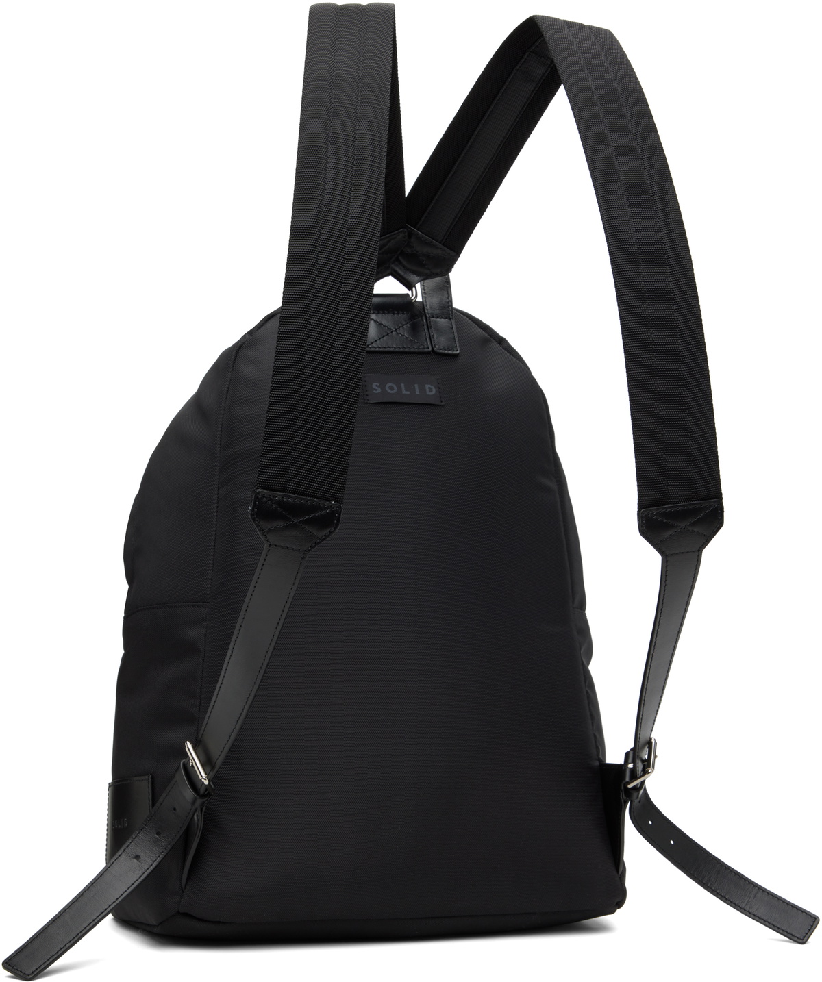 Solid Homme Black Solid Leather Combi Backpack Solid Homme