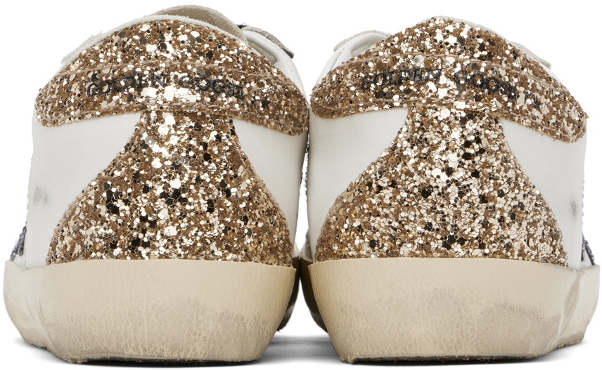 Golden Goose White & Gold Super-Star Classic Sneakers Golden Goose ...