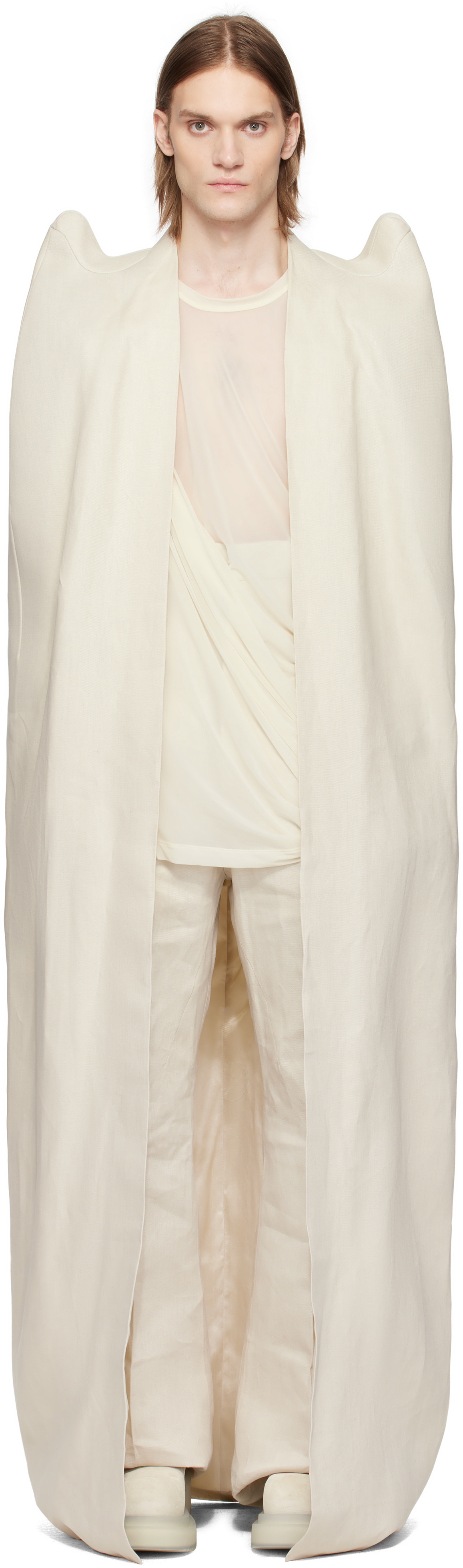 Rick Owens Off-White Hollywood Cape Coat Rick Owens