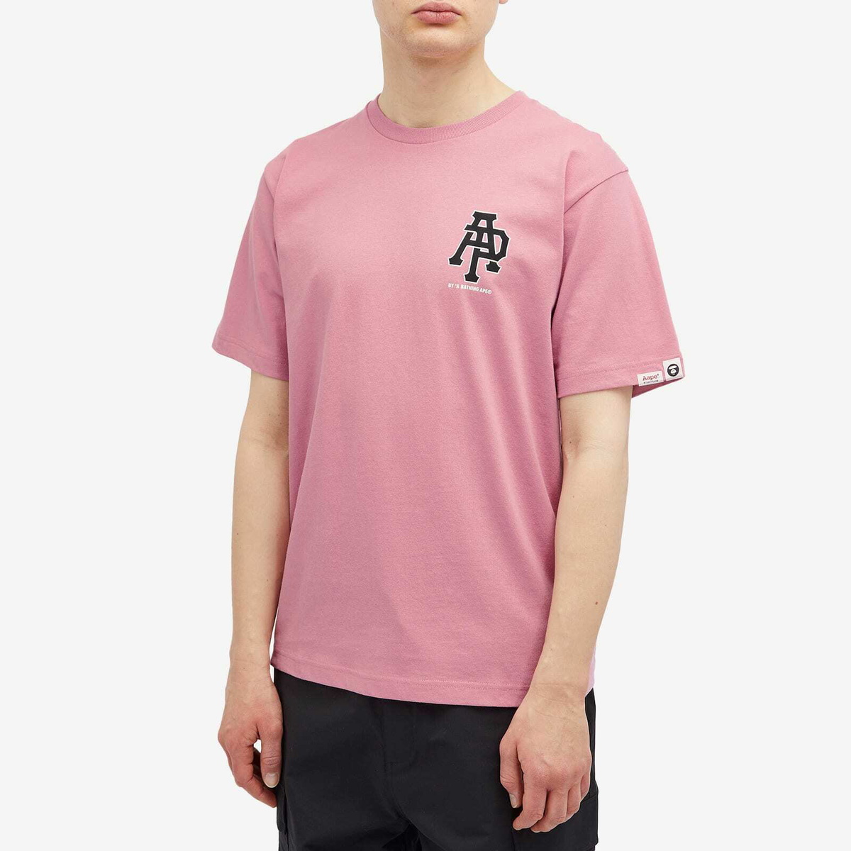 Men's AAPE AP Logo T-Shirt in Pink AAPE by A Bathing Ape